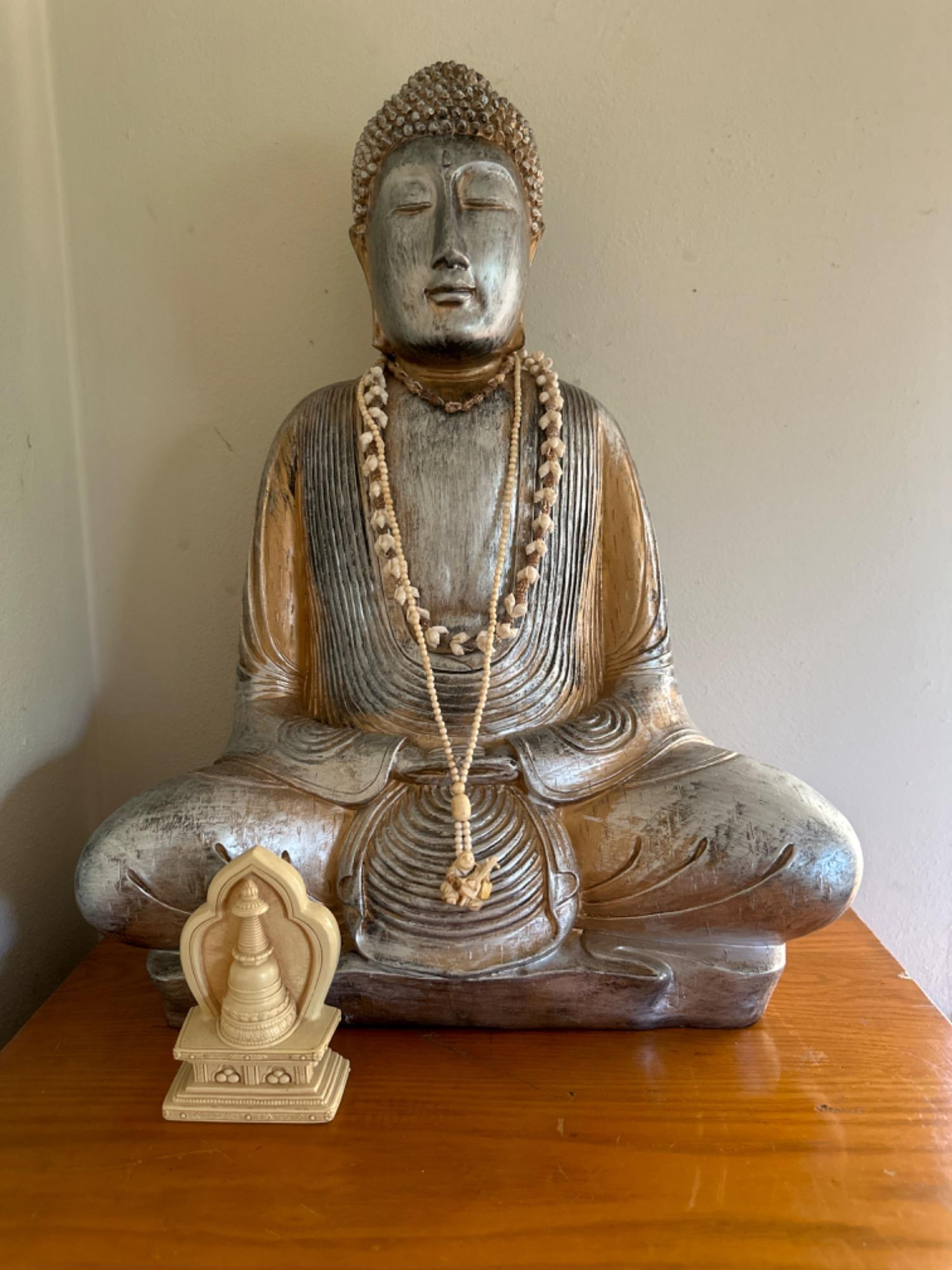 Lot # 50 - Buddha Statue & Chorten Stupa Tsa Tsa Tibetan Buddhist ...